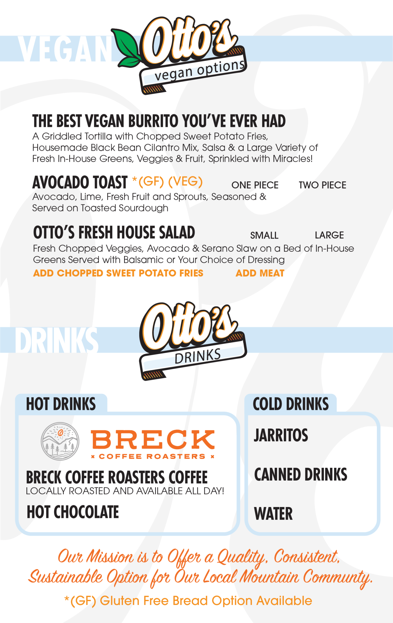 Full Menu – Eat at Otto's