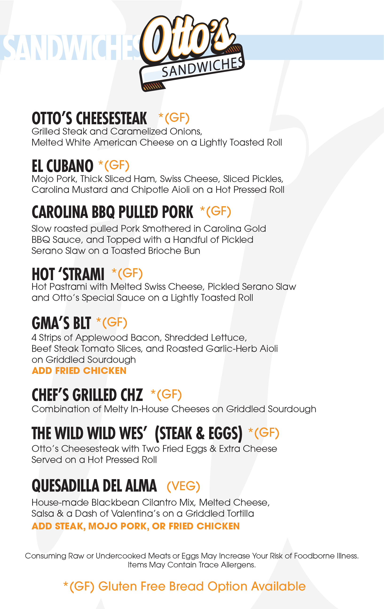 Full Menu – Eat at Otto's